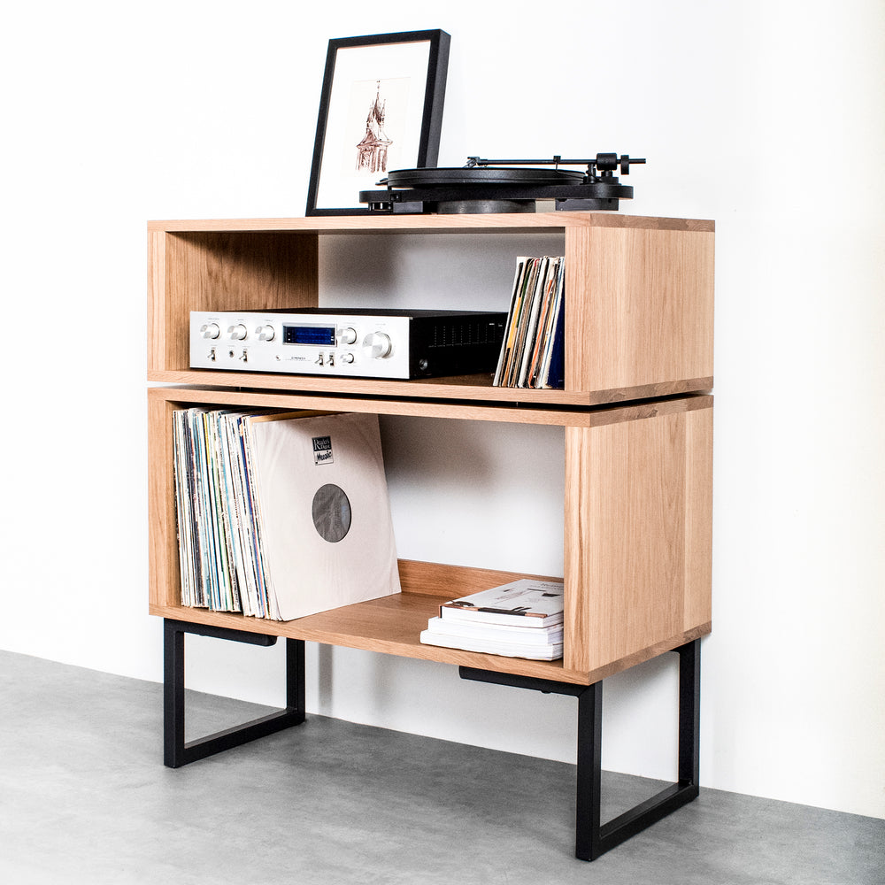 Tall Stack Minimalist Record Player Stand