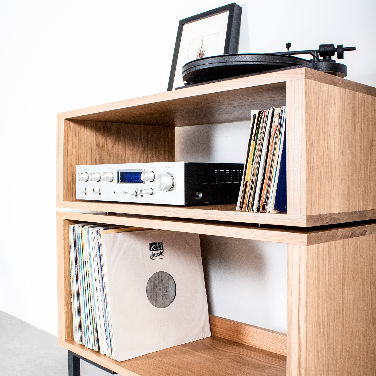 Tall Stack Minimalist Record Player Stand